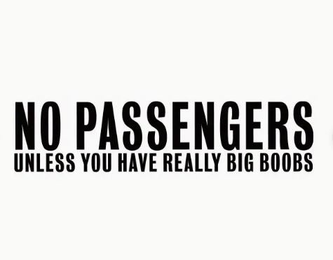No Passengers Decal – Funsize Industries